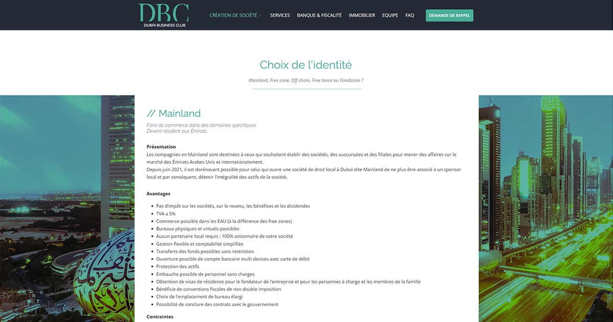 Les différents types de société à Dubaï